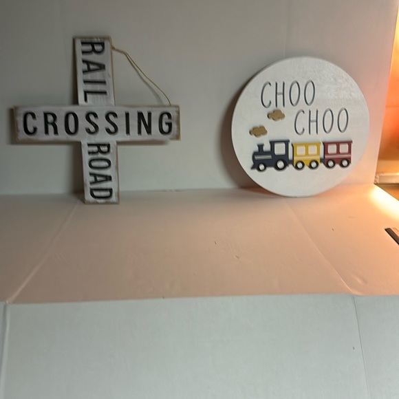 Wall Decor | Railroad Crossing And Train Wall Decor Set | Poshmark